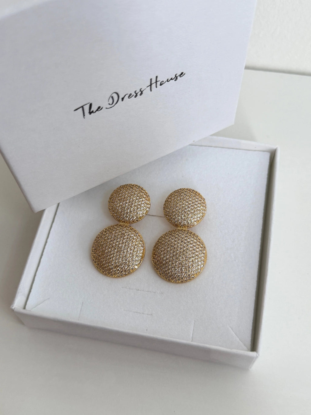 Aoibhe - Gold Sparkle Earring – The Dress House